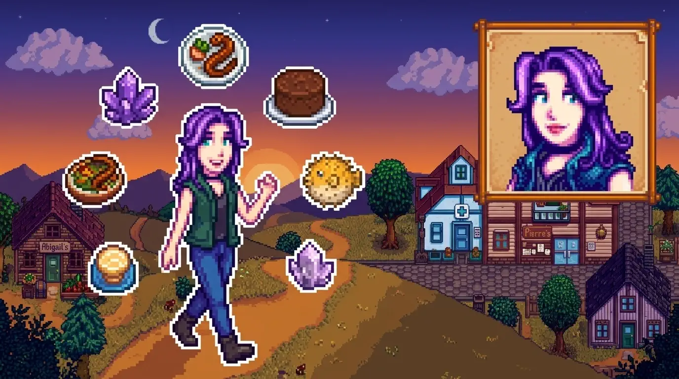 The gifts Abigail Like in Stardew Valley